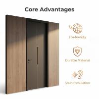 China Dark Tone Wood Slab Door Commercial Solid Core Wood Door Paint-Free Scratch-Resistant Luxury for sale