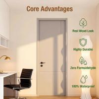 China Medium Density Grid Solid Wpc Door White Wpc Door Minimalist Modern Moisture Bathroom for sale