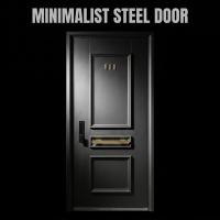 China Recessed Handle Black Metal Front Door Black Steel Doors Smart Lock Mail Slot Apartment Home for sale