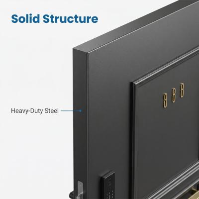 China Heavy-Duty Black Steel Entry Door Black Steel Frame Doors Moisture-Proof Smart Lock Mail Slot Plate for sale