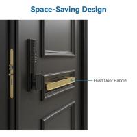 China Flush Handle Black Steel Exterior Door Commercial Exterior Steel Security Doors Smart Lock Ready Mail Slot Number Plate for sale