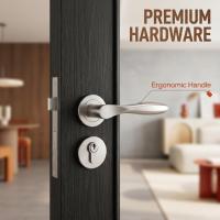 China 128/160/192/256 Hole Spacing Modern Interior Door Handles Lever Lock Gold Nickel Matte Scratch-Resistant for sale