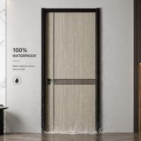 China Luxury WPC Door Waterproof Wood Composite Interior Door for Bedroom Bathroom for sale