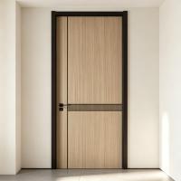 China Luxury WPC Door Waterproof Wood Composite Interior Door for Bedroom Bathroom for sale