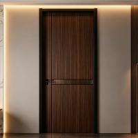 China Luxury WPC Door Waterproof Wood Composite Interior Door for Bedroom Bathroom for sale