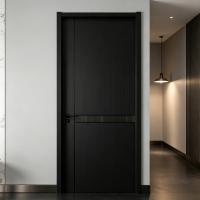 China Luxury WPC Door Waterproof Wood Composite Interior Door for Bedroom Bathroom for sale