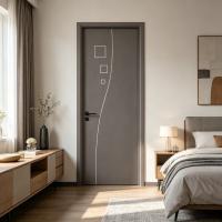 China Flame Retardant WPC Interior Door with Oak Finish and Water Resistant WPC Door for Apartment Renovation for sale