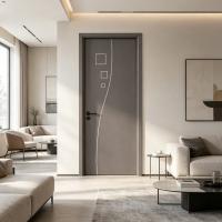 China Flame Retardant WPC Interior Door with Oak Finish and Water Resistant WPC Door for Apartment Renovation for sale