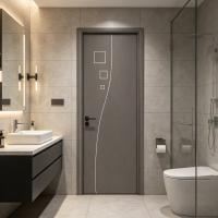 China Flame Retardant WPC Interior Door with Oak Finish and Water Resistant WPC Door for Apartment Renovation for sale