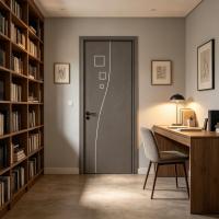 China Flame Retardant WPC Interior Door with Oak Finish and Water Resistant WPC Door for Apartment Renovation for sale