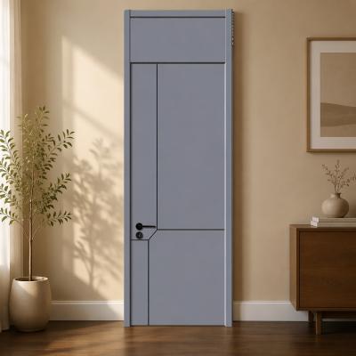 China Waterproof Eco-friendly Customizable Solid Wood Interior Door and Laminated Wood Door for Modern Bedroom and Bathroom for sale
