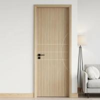 China Customizable Solid Wood Barn Door with Heat Transfer Wood Grain, Space Saving and Water Resistant for Apartment Villa for sale