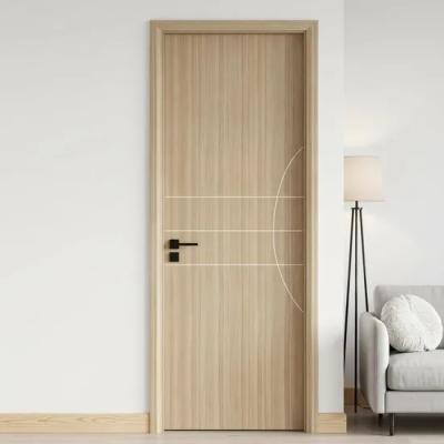 China Customizable Solid Wood Barn Door with Heat Transfer Wood Grain, Space Saving and Water Resistant for Apartment Villa for sale