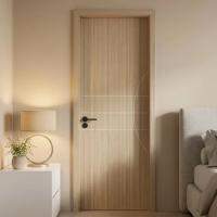 China Customizable Solid Wood Barn Door with Heat Transfer Wood Grain, Space Saving and Water Resistant for Apartment Villa for sale