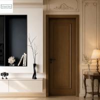 China Contemporary Solid Wood Interior Door with Custom Color Wood Grain Finish and Push Pull Operation for Residential and Commercial Use for sale