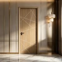 China Contemporary Solid Wood Interior Door with Custom Color Wood Grain Finish and Push Pull Operation for Residential and Commercial Use for sale