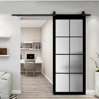 China Waterproof Security Space Saving Barn Door Modern Aluminum Alloy Sliding Barn Door for Living Room Bathroom Interior for sale