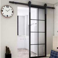 China Waterproof Security Space Saving Barn Door Modern Aluminum Alloy Sliding Barn Door for Living Room Bathroom Interior for sale