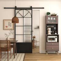 China Waterproof Security Space Saving Barn Door Modern Aluminum Alloy Sliding Barn Door for Living Room Bathroom Interior for sale