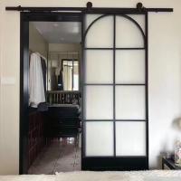 China Waterproof Security Space Saving Barn Door Modern Aluminum Alloy Sliding Barn Door for Living Room Bathroom Interior for sale