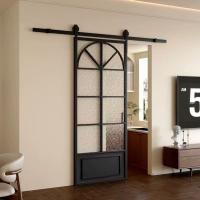 China Factory Direct Space Saving Hidden Sliding Barn Door Modern Interior Ghost Door for Hotel Kitchen Bedroom Living Room Partition for sale