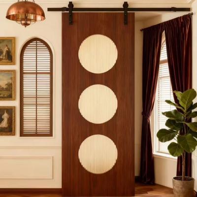 China Waterproof Customizable Space Saving Solid Wood Interior Door Modern Barn Door for Bedroom and Bathroom for sale