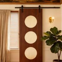 China Waterproof Customizable Space Saving Solid Wood Interior Door Modern Barn Door for Bedroom and Bathroom for sale