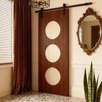 China Waterproof Customizable Space Saving Solid Wood Interior Door Modern Barn Door for Bedroom and Bathroom for sale