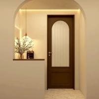 China Soundproof Moisture-Proof Wear-Resistant Glass Door and Wood Glass Door for Modern Bedroom and Hotel Interior Use for sale