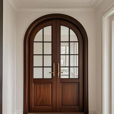 China Moisture-Proof Double Glass Solid Wood Interior Door and Solid Wood Door for Bulk Supply Projects for sale