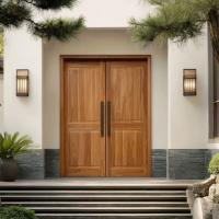 China Moisture-Proof Double Glass Solid Wood Interior Door and Solid Wood Door for Bulk Supply Projects for sale
