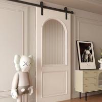 China Water Resistant Easy-Clean Glass Barn Door Modern Minimalist Glass Sliding Door for Bedroom and Kitchen for sale