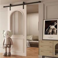 China Water Resistant Easy-Clean Glass Barn Door Modern Minimalist Glass Sliding Door for Bedroom and Kitchen for sale