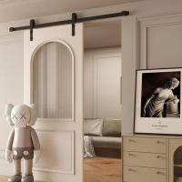 China Water Resistant Easy-Clean Glass Barn Door Modern Minimalist Glass Sliding Door for Bedroom and Kitchen for sale