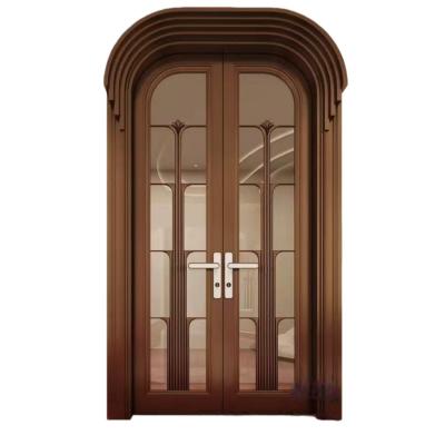 China Custom Size French Style Arched Design Solid Wood Interior Door and Solid Wood Internal Door for Home for sale