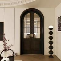 China Custom Size French Style Arched Design Solid Wood Interior Door and Solid Wood Internal Door for Home for sale