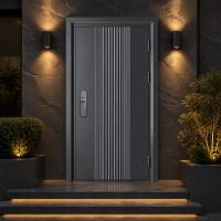 China Modern Minimalist Custom Swing Steel Entry Door for Villa Apartment Residential Building Security for sale