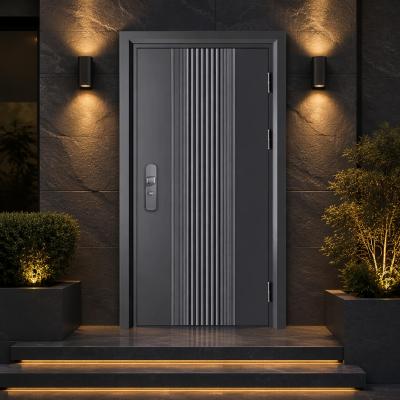China Modern Minimalist Custom Swing Steel Entry Door for Villa Apartment Residential Building Security for sale