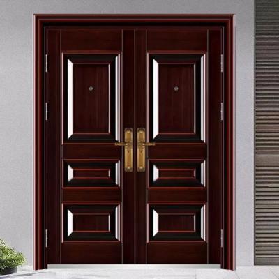 China Heat Proof Well Sealed Anti Theft Steel Security Door and Double Entry Door for Villa for sale
