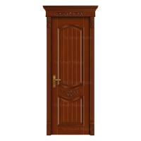 China Water Resistant Dark Brown Painted Solid Wood Interior Door for Home Bedroom Hotel Villa Kitchen Bathroom for sale
