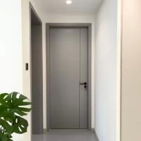 China Well Sealed WPC Interior Door with Heat Transfer Wood Grain and Custom Color, WPC PVC Composite Door for Apartment Projects for sale