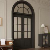 China French Arched Well Sealed Sliding Solid Wood Interior Door Custom Wooden Interior Door for Villa Hospital for sale