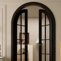 China French Arched Well Sealed Sliding Solid Wood Interior Door Custom Wooden Interior Door for Villa Hospital for sale