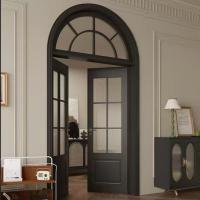 China French Arched Well Sealed Sliding Solid Wood Interior Door Custom Wooden Interior Door for Villa Hospital for sale