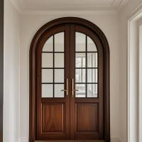 China Modern Luxury Black Double Opening Solid Wood Interior Door with Security for Finished Home Use for sale