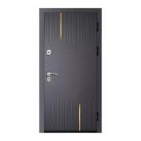 China Waterproof Anti Pry Wood Grain Steel Security Entry Door Customized Steel Security Door for House Cabin Mountain Retreat for sale
