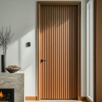 China Modern Groove Design Solid Wood Interior Door for High End Residences and Solid Wood Internal Door Applications for sale