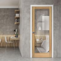 China Modern Solid Wood Interior Door with Glass and Custom Decorative Panels for Whole House for sale