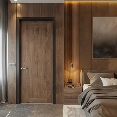China Modern Design Well Sealed Solid Wood Interior Door Customizable Size Architectural Wooden Door for Residential Spaces for sale