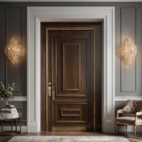 China Modern Design Well Sealed Solid Wood Interior Door Customizable Size Architectural Wooden Door for Residential Spaces for sale